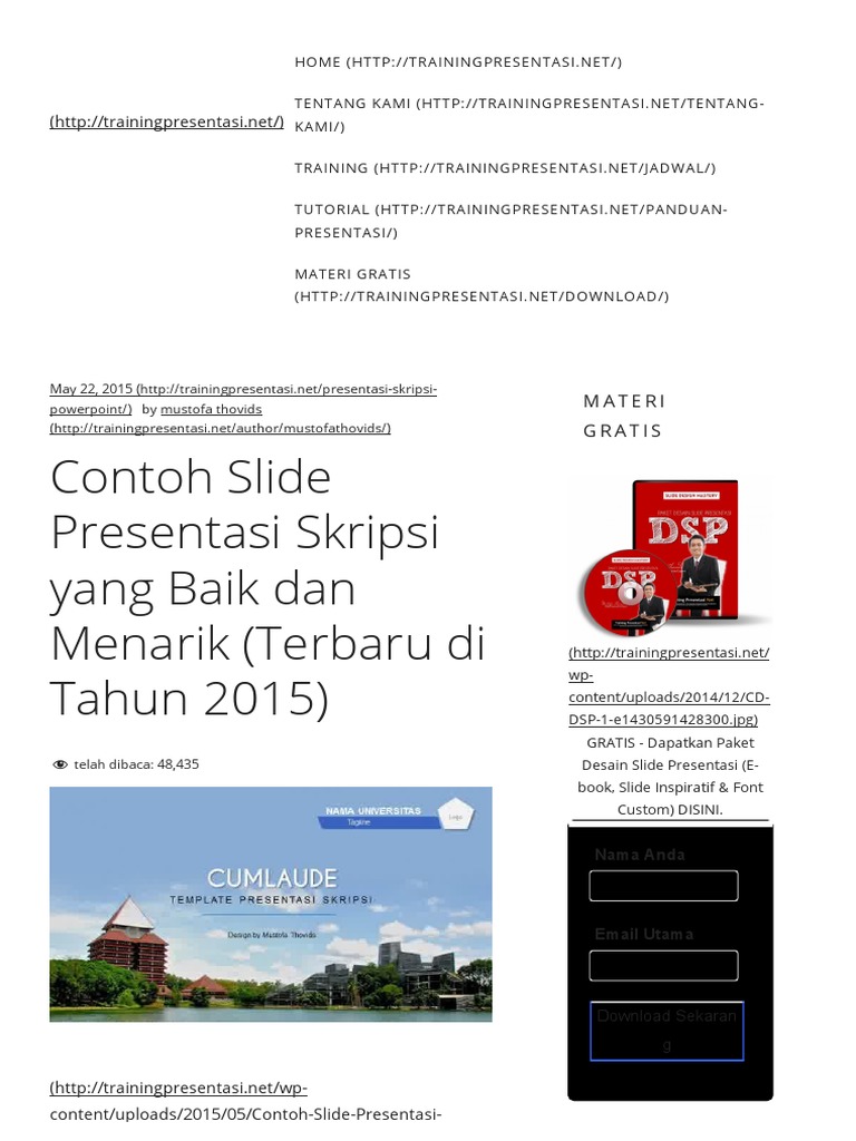 Contoh Slide Presentasi Skripsi Yang Baik Dan Menarik (Terbaru Di Tahun ...