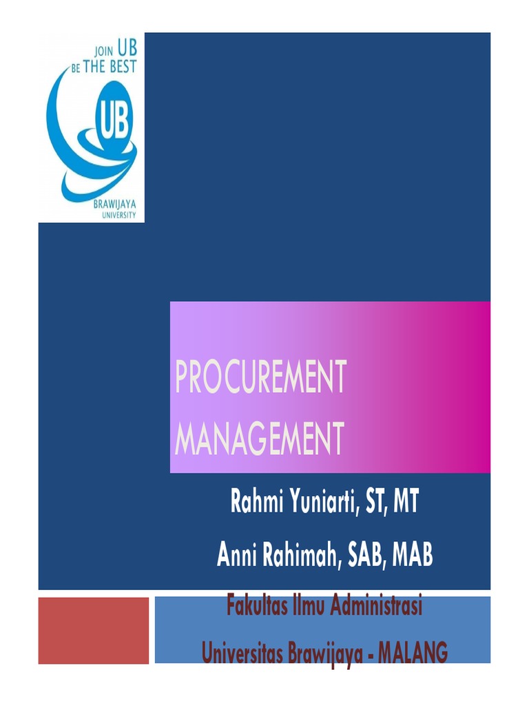 Procurement Management Strategies Guide | PDF | Supply Chain | Inventory