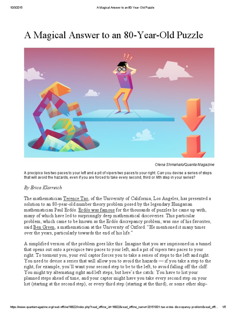 Tao Solves 80-Year-Old Erdos Discrepancy Problem | PDF | Sequence | Teaching Mathematics