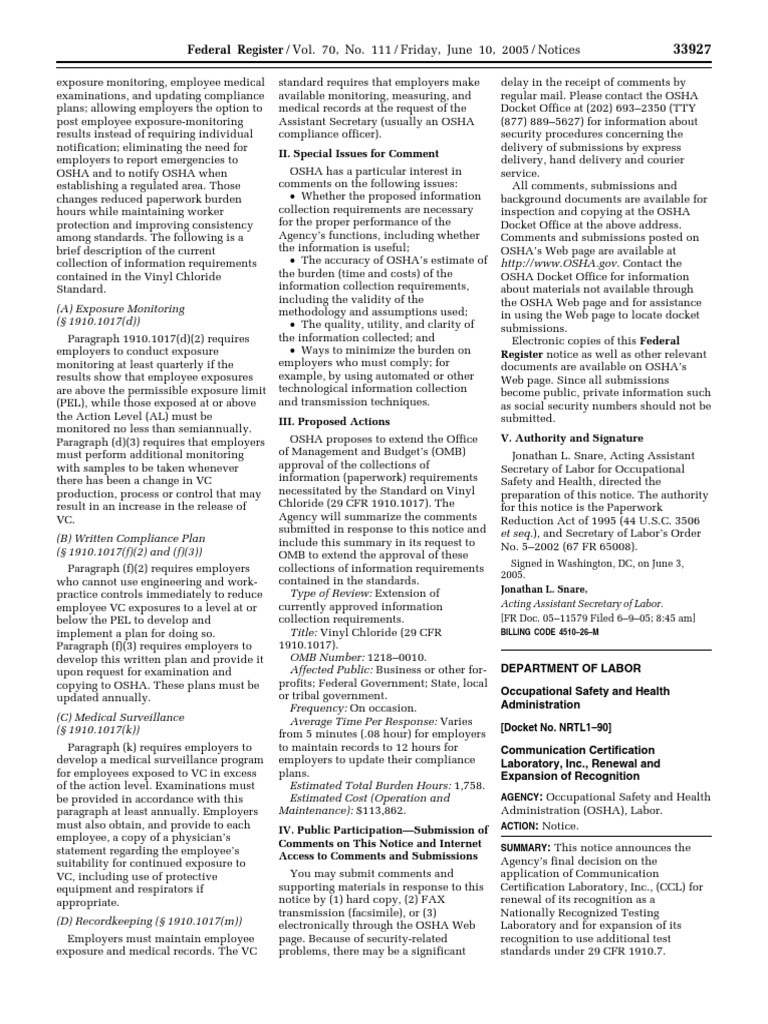 Notice: Nationally Recognized Testing Laboratories, Etc.: Communication ...