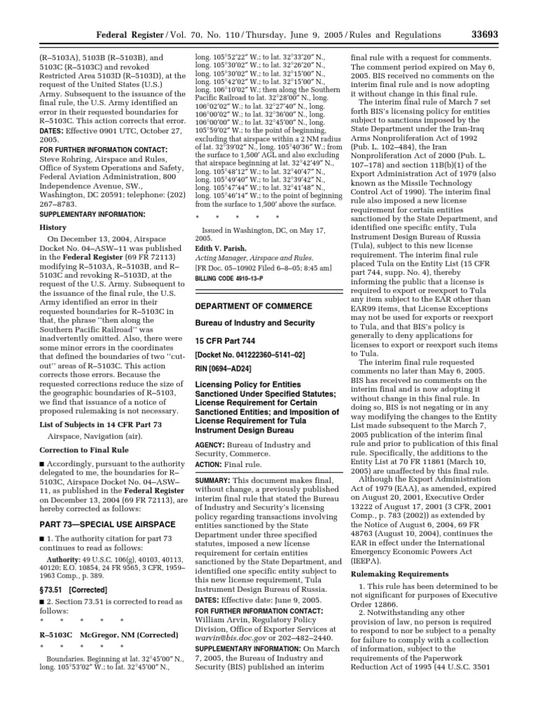 Tula Instrument Licensing Requirement | PDF | Drinking Water | Federal ...