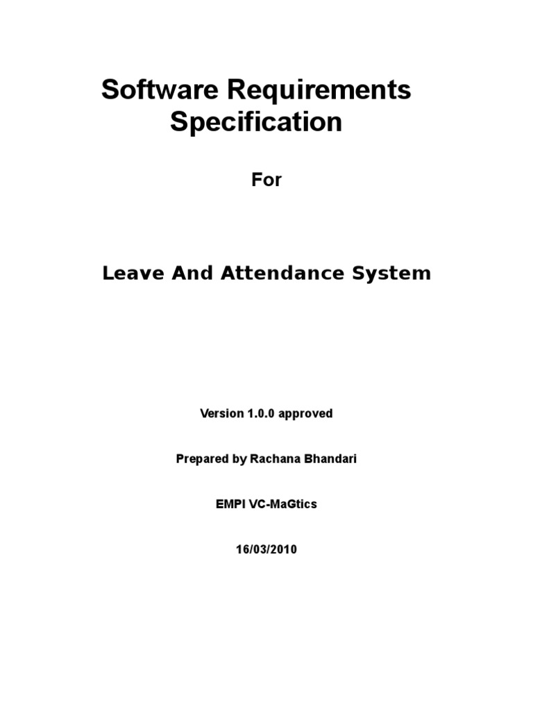 Leave & Attendance | PDF | Graphical User Interfaces | Software