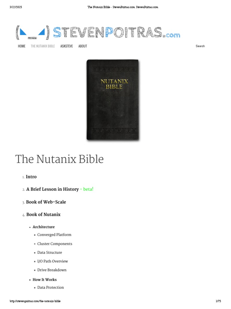 The Nutanix Bible Guide | PDF | Solid State Drive | Scalability