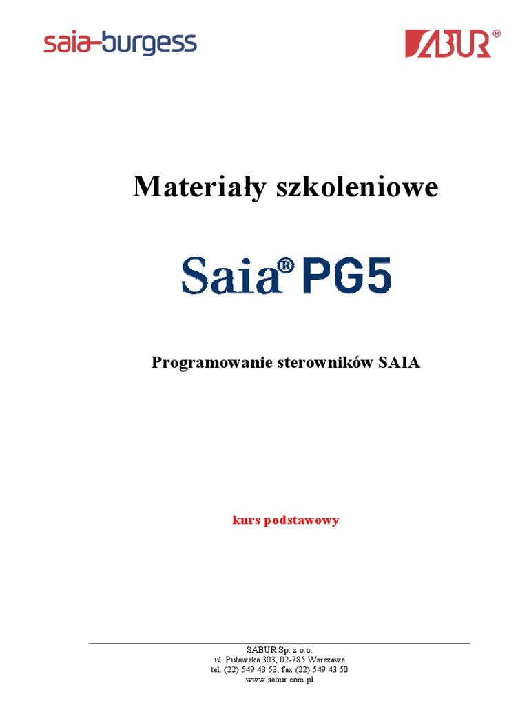 SAIA PG5 Pierwsze Kroki | PDF