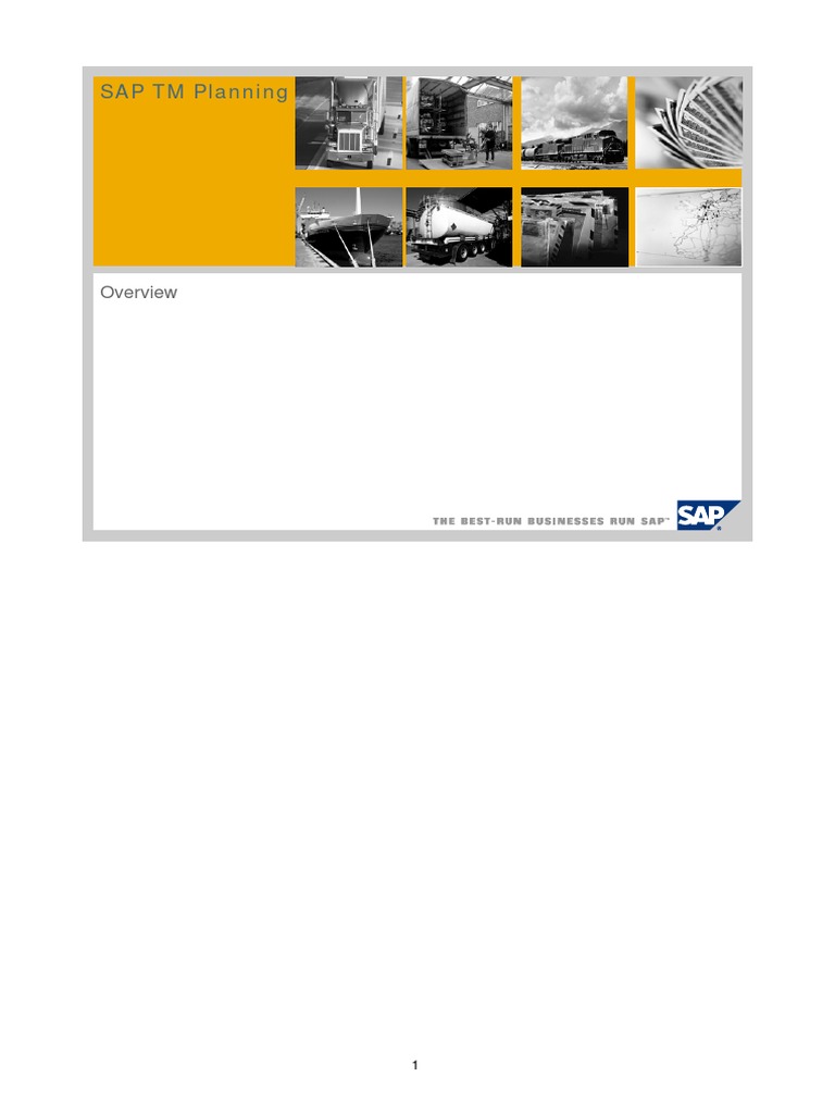 SAP TM Planning Overview | PDF