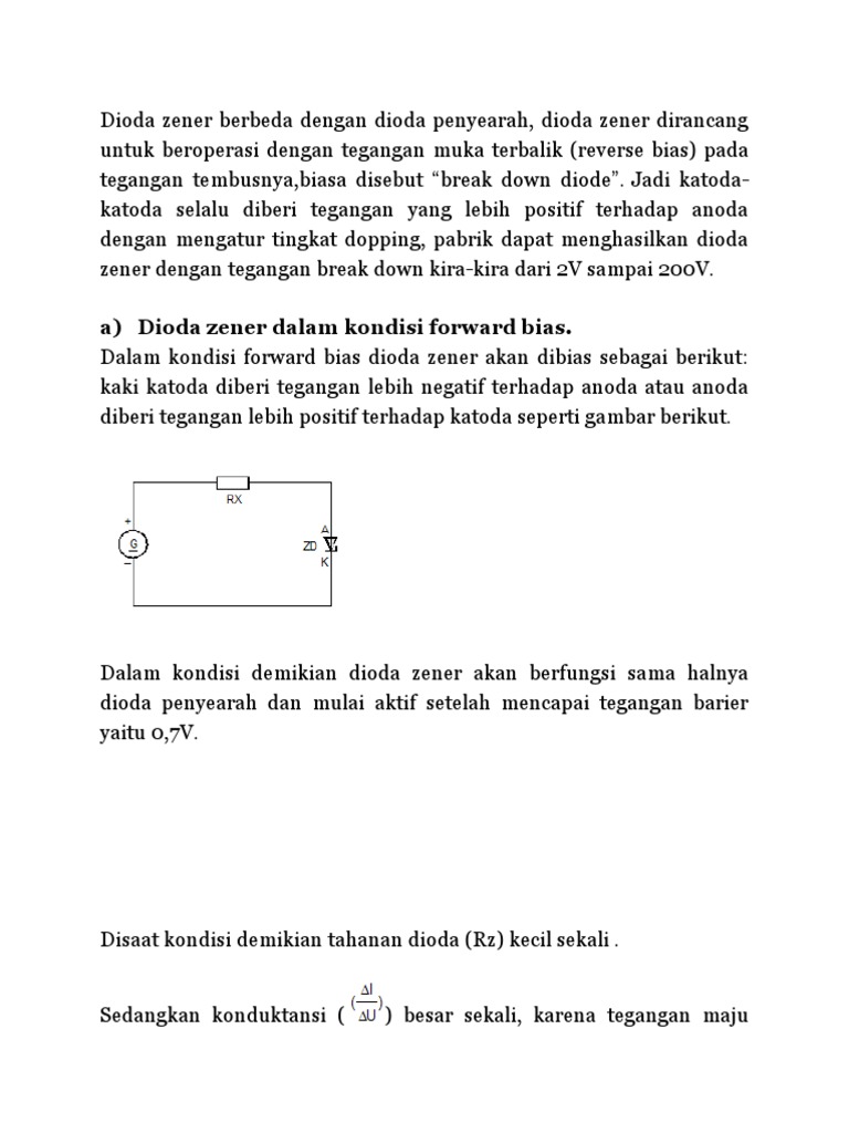 Karakteristik dan Fungsi Dioda Zener | PDF | Metode & Bahan Ajar | Seni