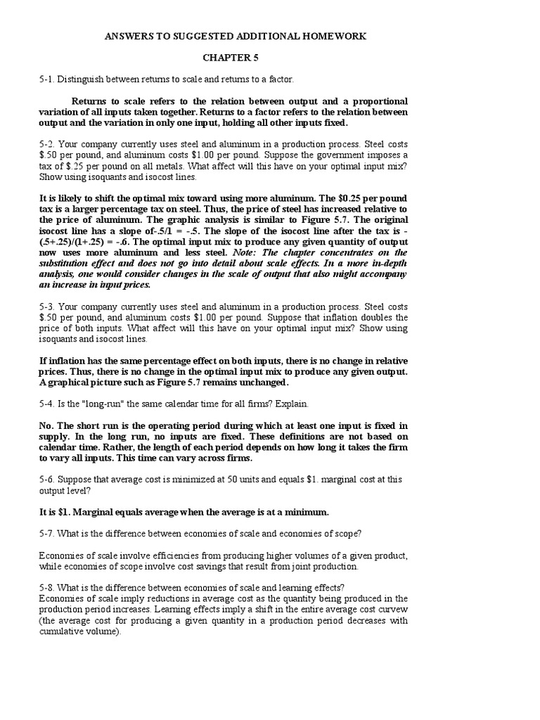 Suggested Homework Ans | PDF | Profit (Economics) | Demand