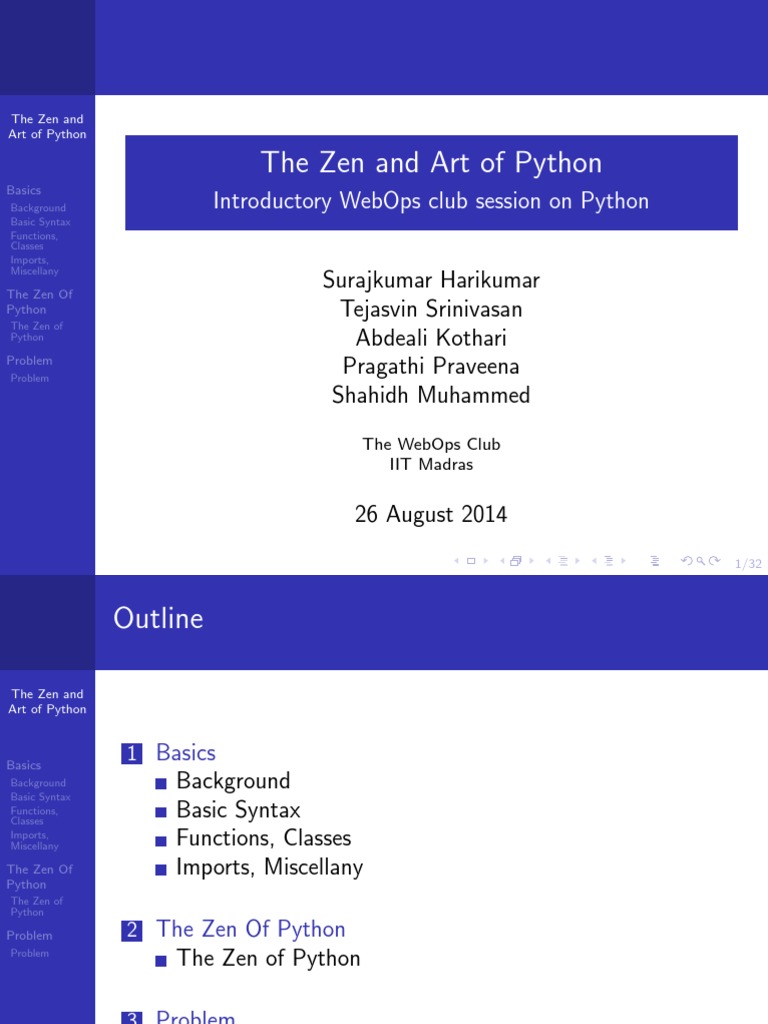 Zen And The Art Of Python Pdf Python Programming Language Notation 5262