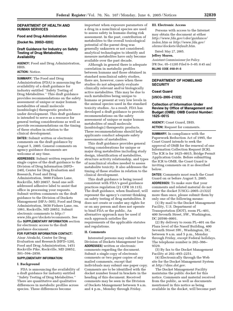 Notice: Reports and Guidance Documents Availability, Etc.: Drug ...