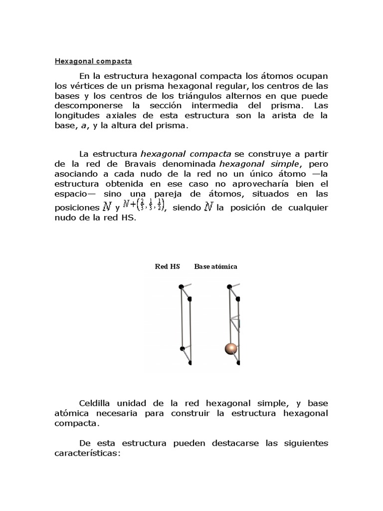 Hexagonal Compacta | PDF | Defecto cristalográfico | Cristal