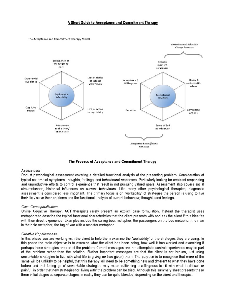 Acceptance & Commitment Therapy Guide | PDF | Psychotherapy | Clinical ...