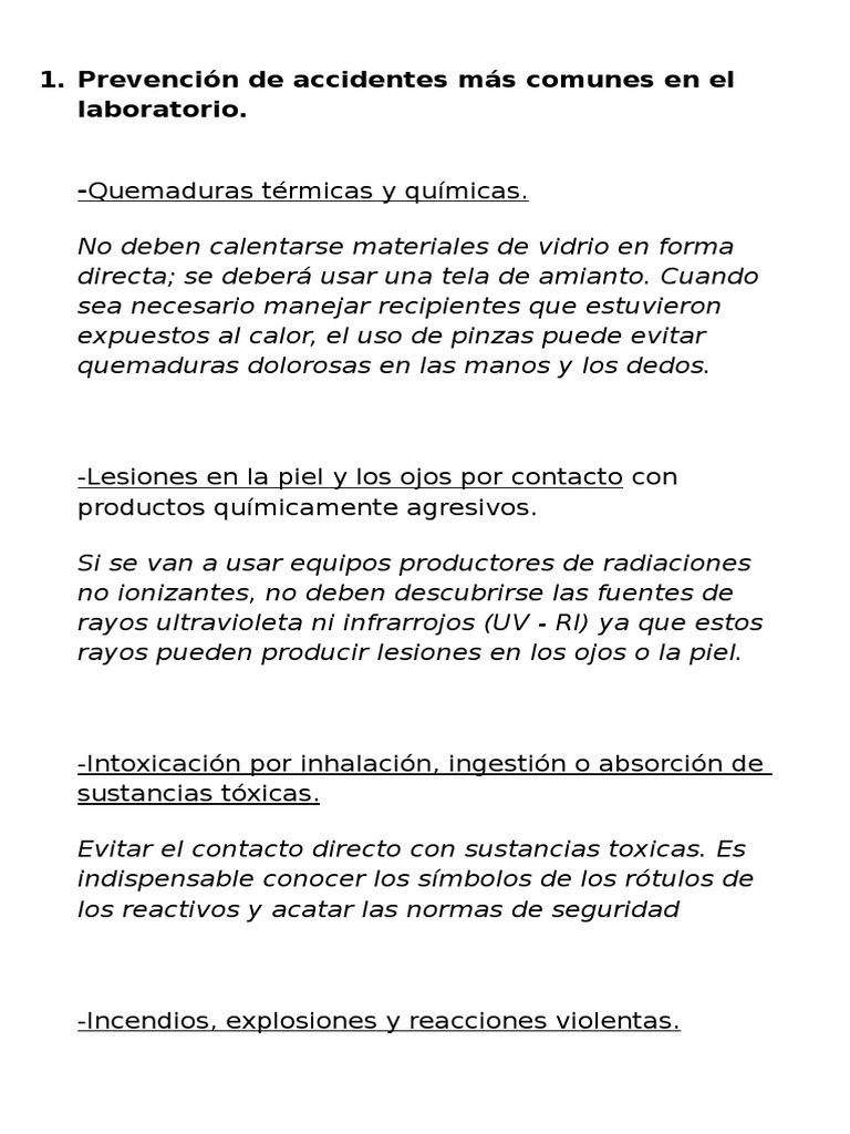 Prevención de Accidentes Más Comunes en El Laboratorio | Alcohol ...