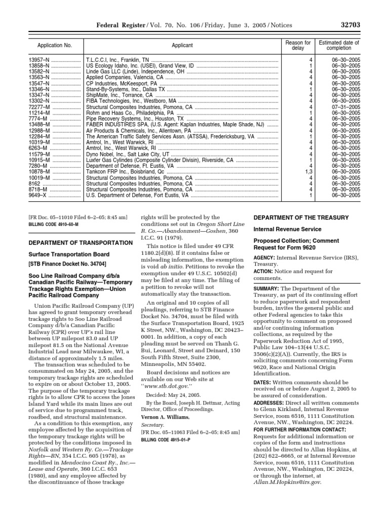 Notice: Railroad Operation, Acquisition, Construction, Etc.: Union ...