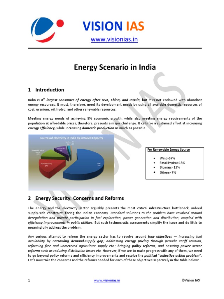 Energy Scenario in India | PDF | Smart Grid | Photovoltaics