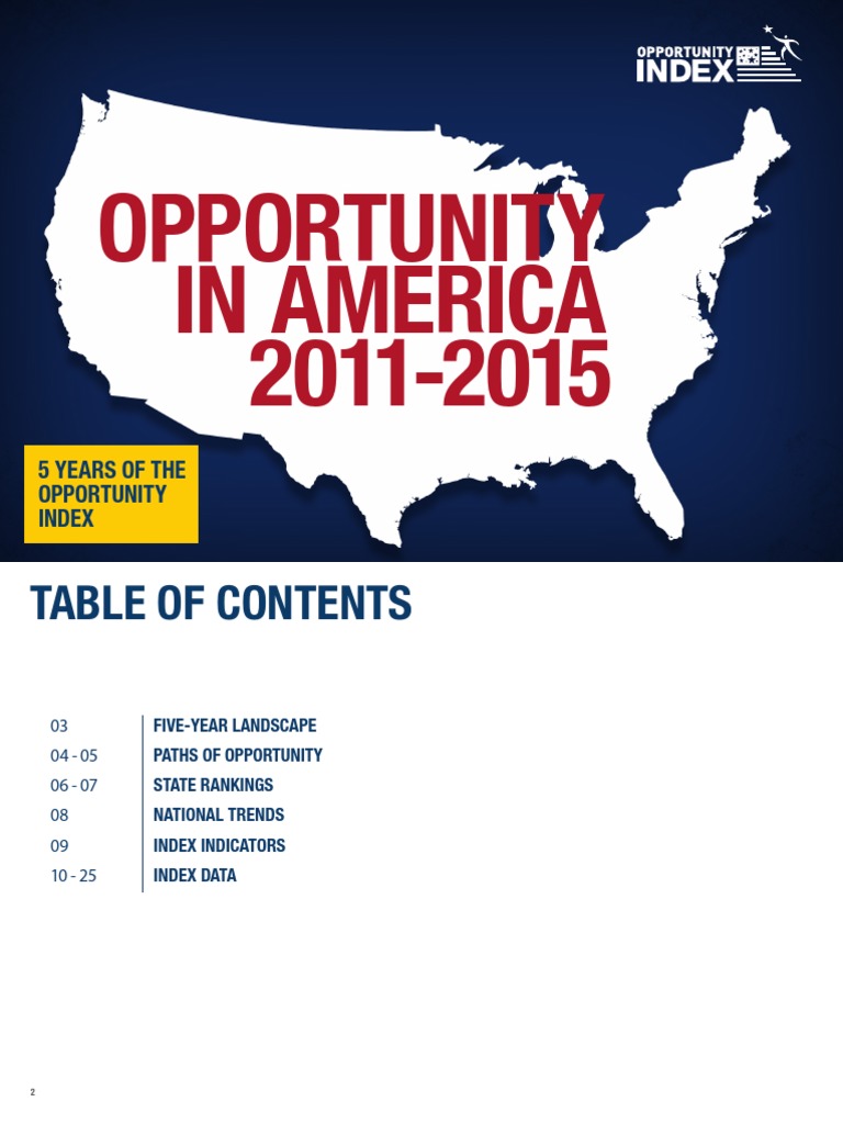 2015 Opportunity Index Overview | PDF | The United States | Unemployment