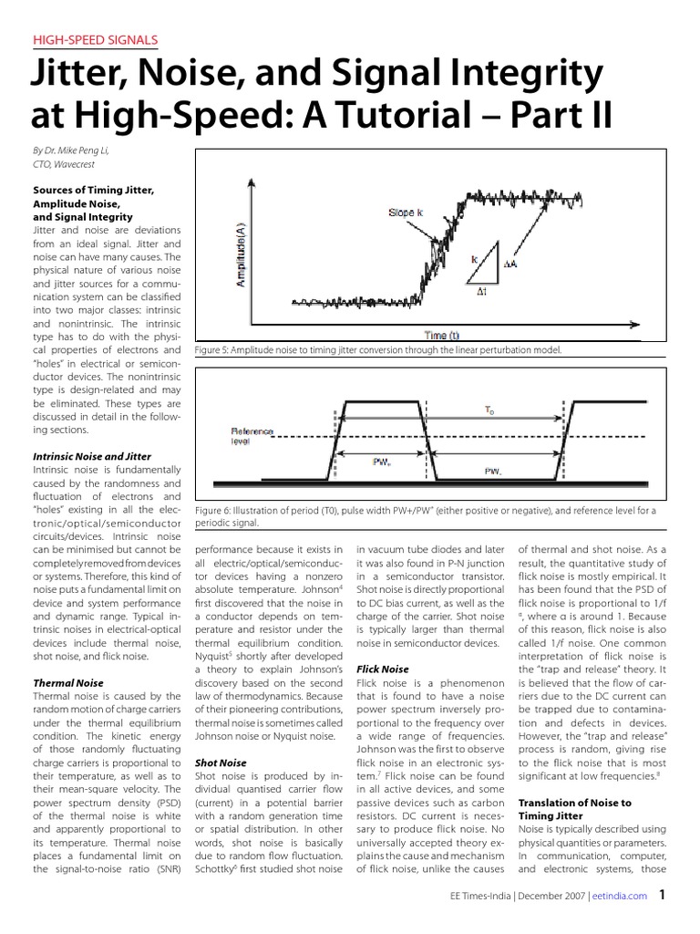 Jitter, Noise, and Signal Integrity at High-Speed: A Tutorial - Part II ...
