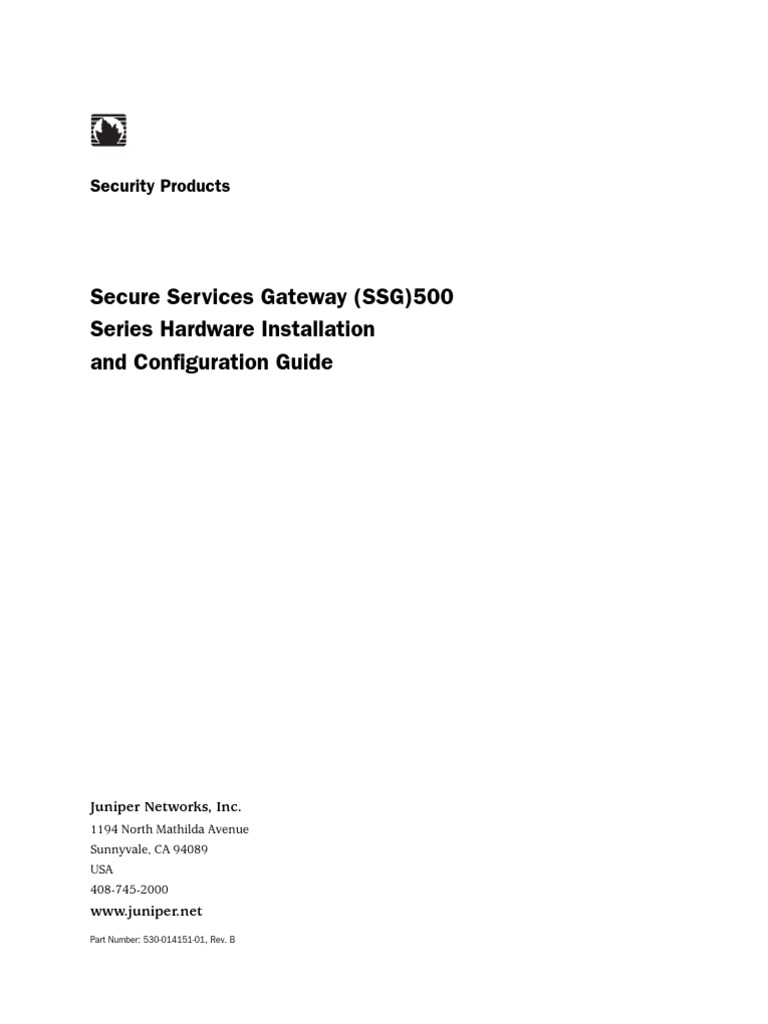 Juniper SSG500 Configuration Guide | PDF | Ethernet | Electrical Connector