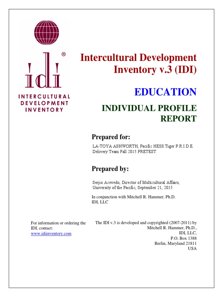 Idi Individual Profile Report Ashworth 2015-09 L Ashworth 1 | PDF ...