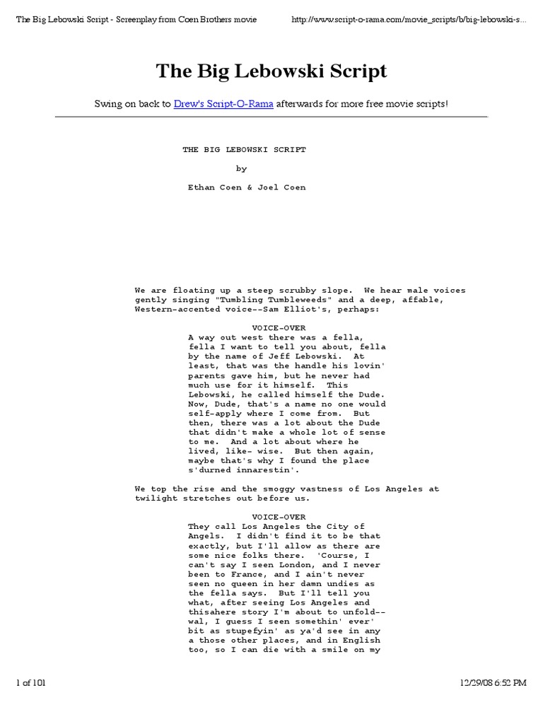 The Big Lebowski | PDF | Leisure