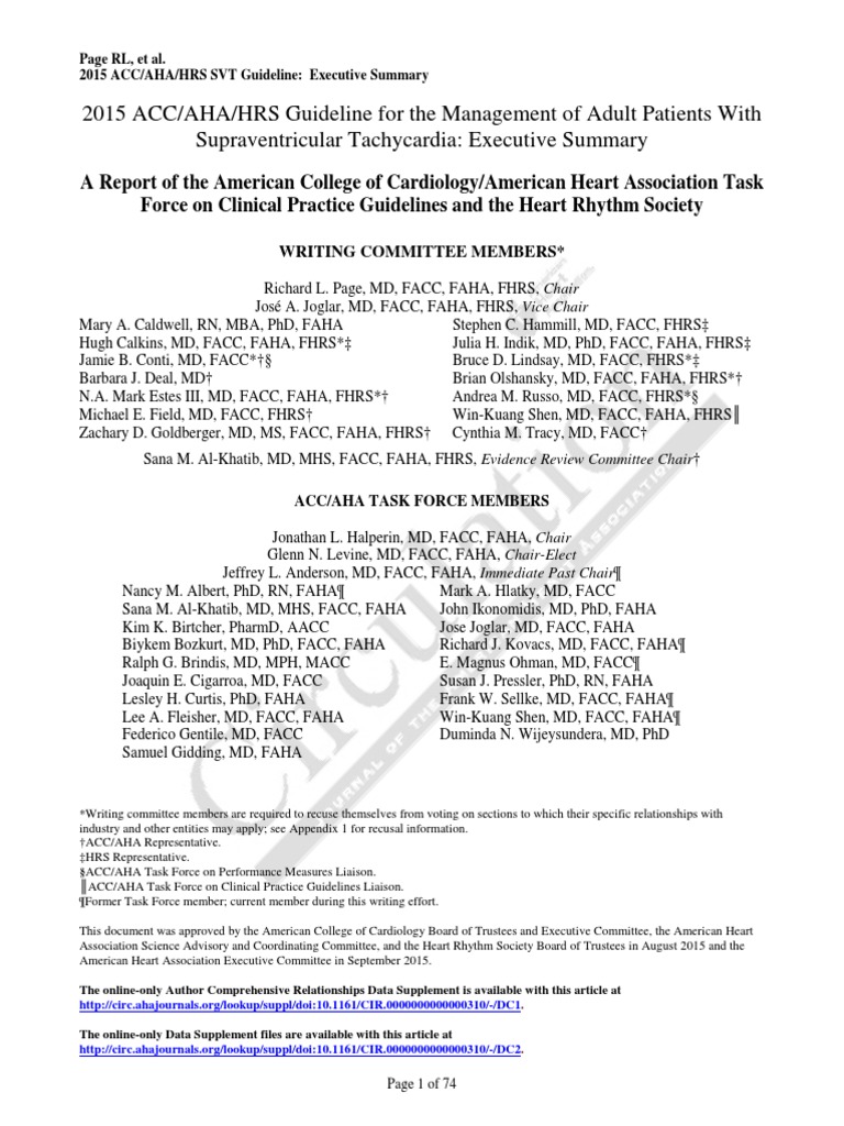 Management of SVT 2015 | PDF | Cardiac Arrhythmia | Electrocardiography