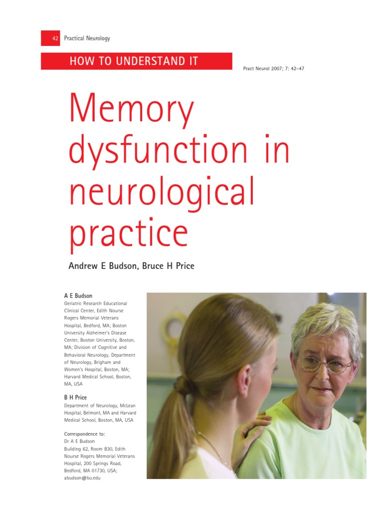 Memory Dysfunction in Neurological Practice: How To Understand It | PDF ...