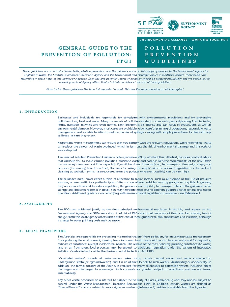 Pollution Prevention Guidelines Overview | PDF | Sanitary Sewer | Pollution