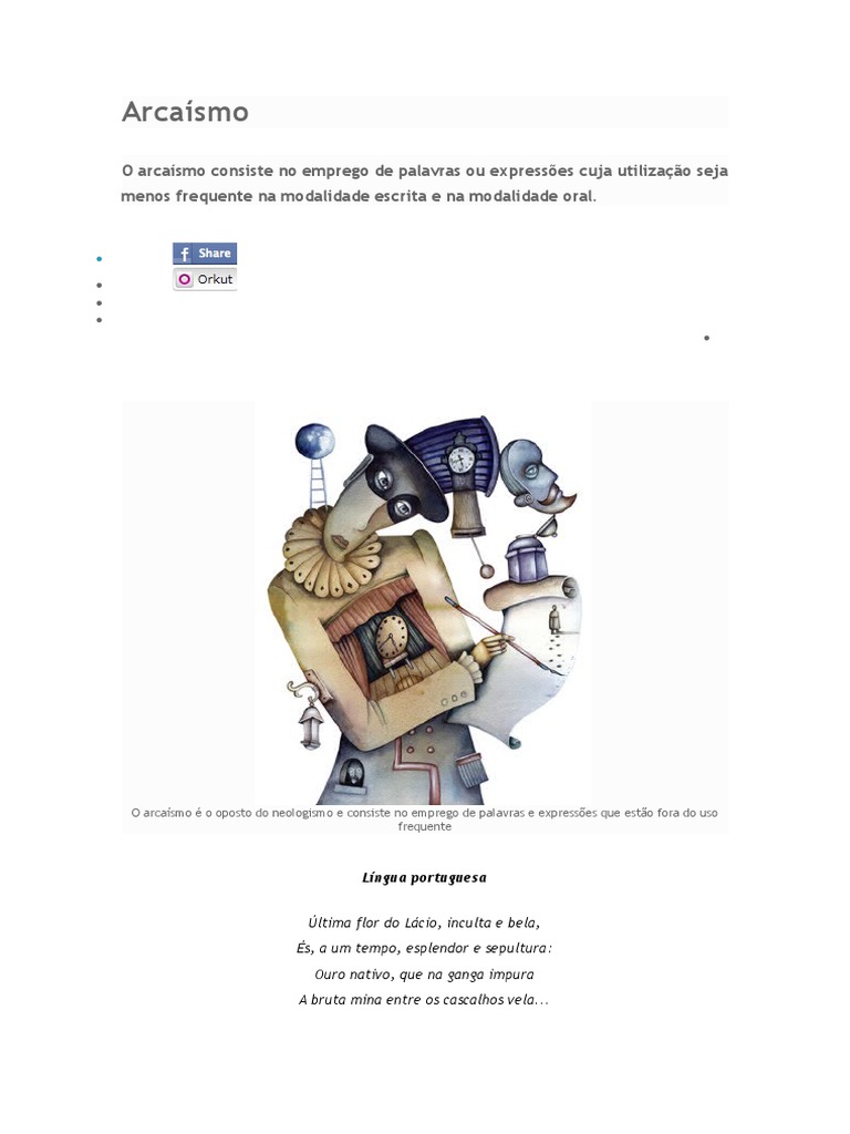 Arcaísmo | PDF | Linguagem natural | Palavra