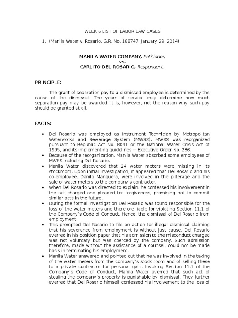 Labor Case Digest | PDF | Employment | Salary