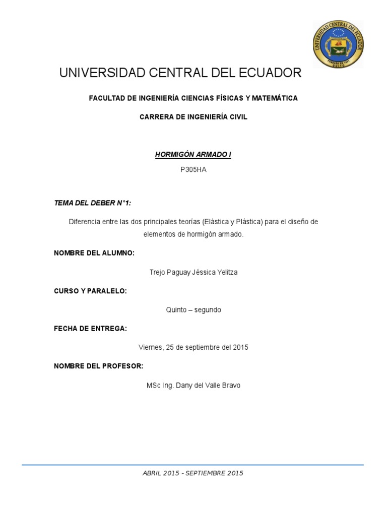 DEBER1, Diferencia Entre Teoria Plastica y Elástica | PDF | Elasticidad ...