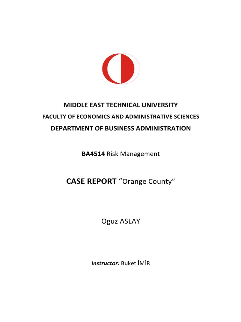Orange County Case Report | PDF | Bond Duration | Repurchase Agreement