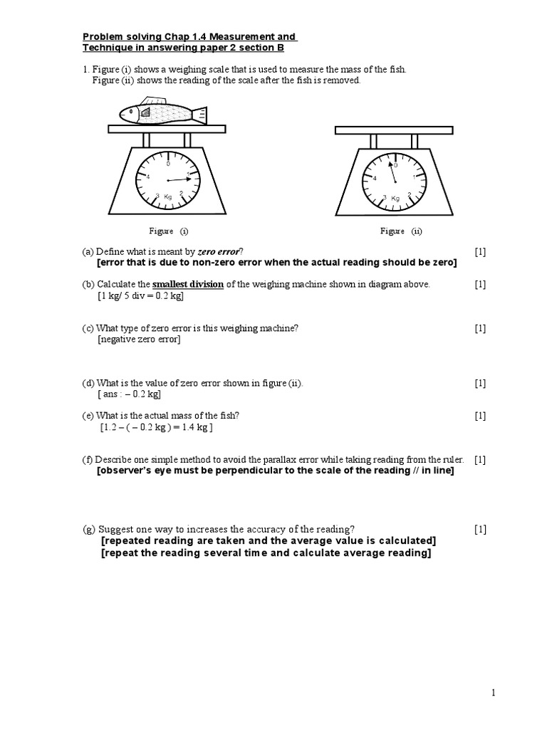 Understanding Zero Error in Weighing Scales | PDF | Observational Error ...