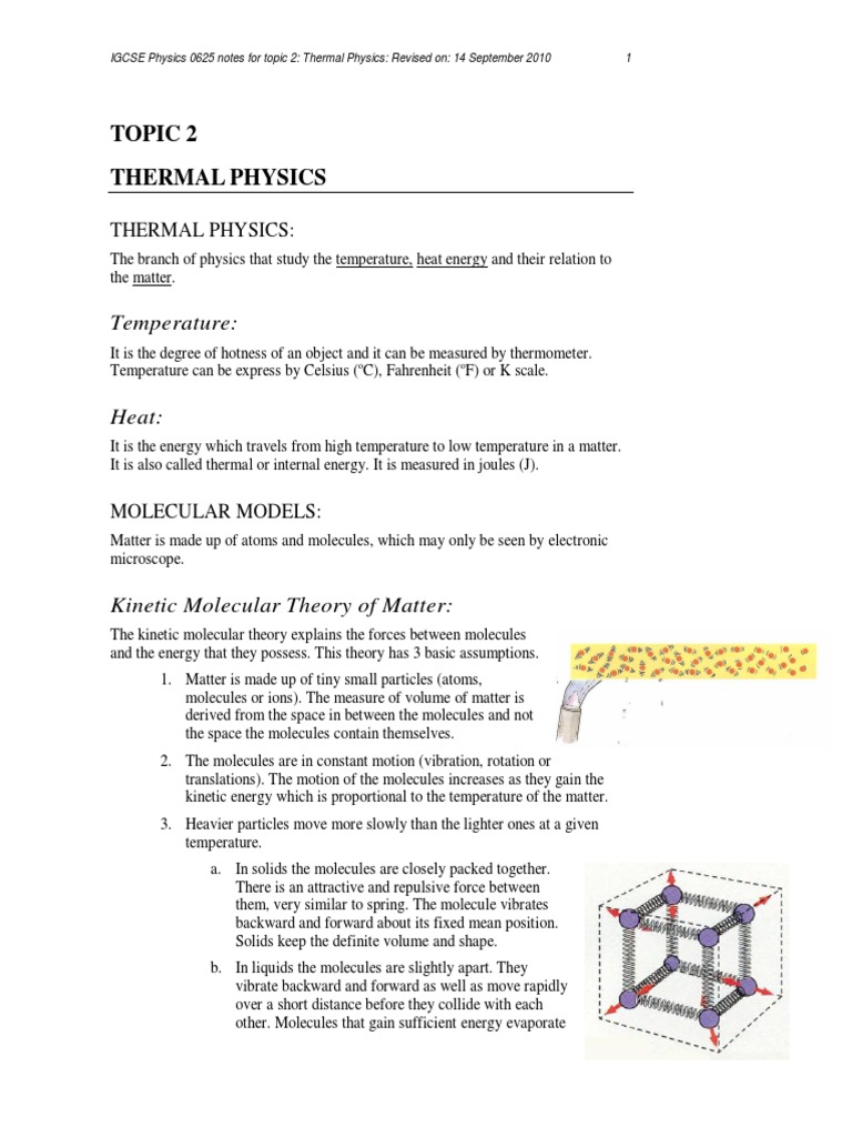 Thermal Physics | PDF | Gases | Temperature