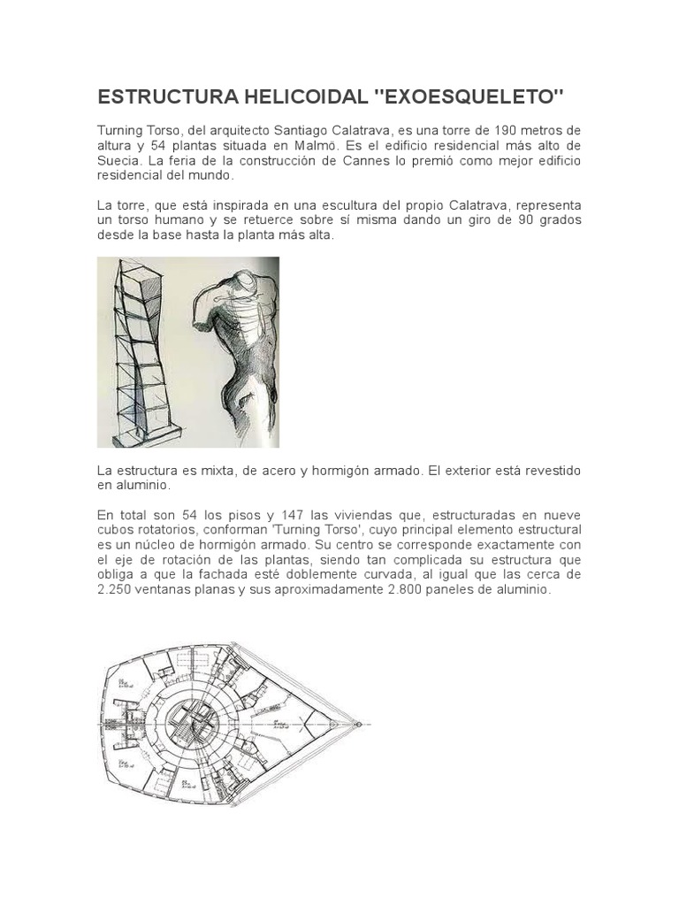 Estructura helicoidal del Turning Torso | PDF | Ingeniería | Science