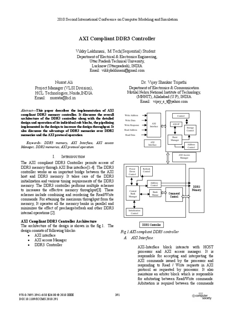 Axi Compliant Ddr3 Controller Pdf Digital Technology Computer Data