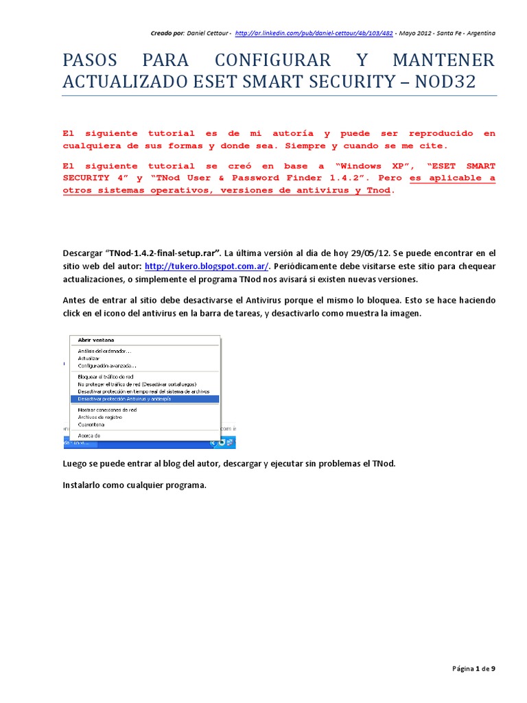 Configuración ESET Smart Security y TNod | PDF | Software del sistema ...