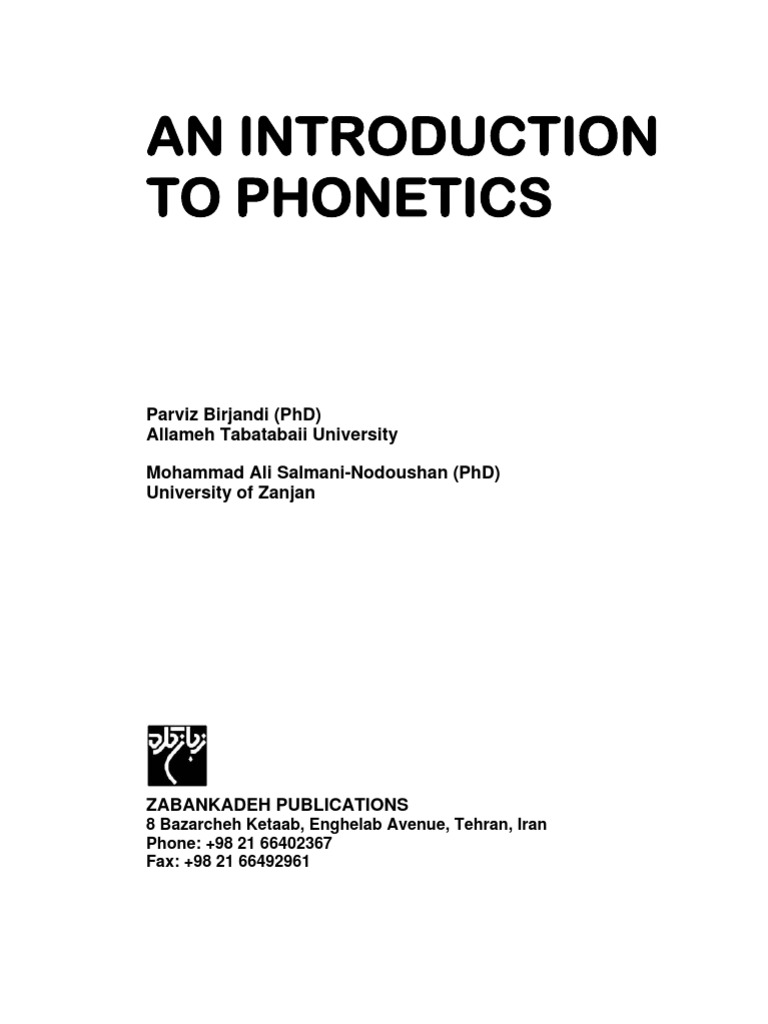 An Introduction To Phonetics | PDF