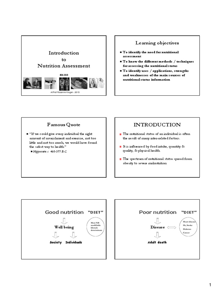 Introduction - Nutrition Assessment July 2015 | PDF | Body Mass Index ...