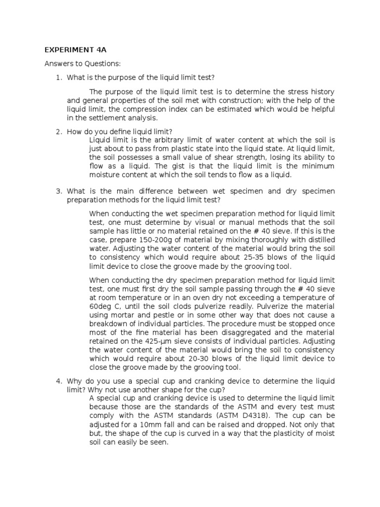Determining Soil Properties Through Liquid Limit Testing: Answers to ...