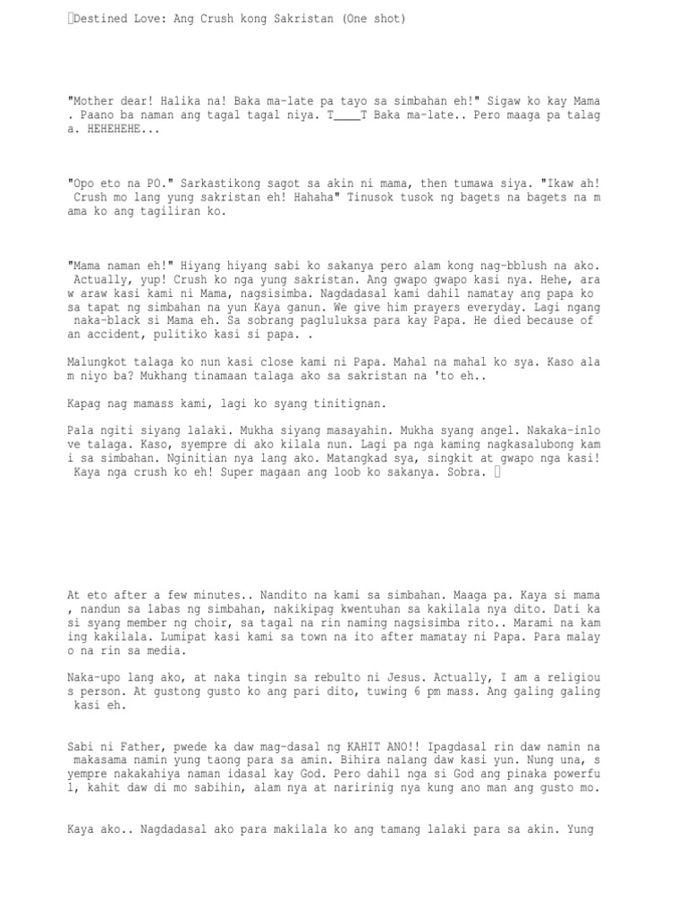 Ang Crush Kong Sakristan | PDF