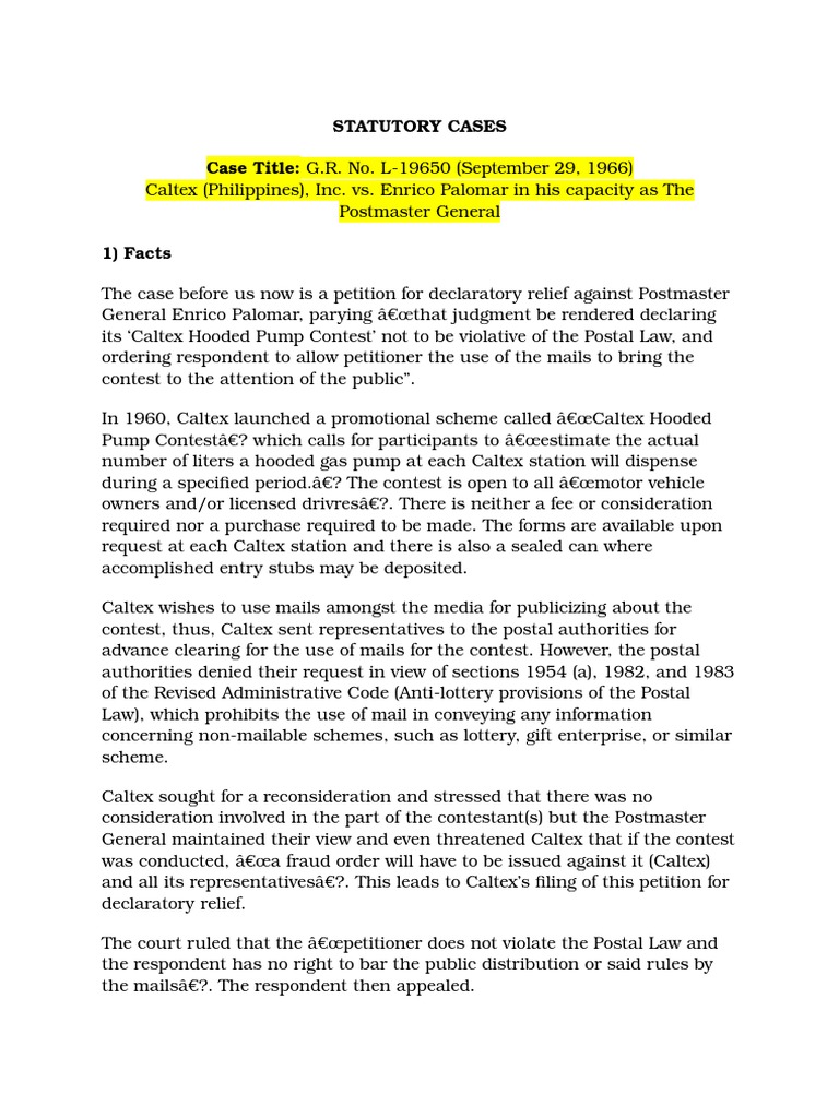 Digested Case StatCon | Jurisdiction | Lawsuit