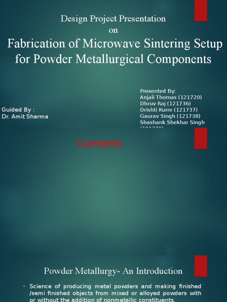Powder Metallurgy Project | PDF | Sintering | Mill (Grinding)