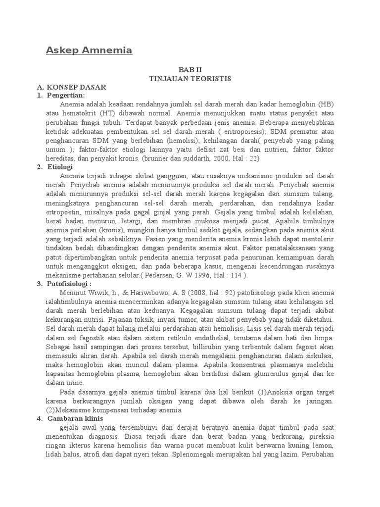 Panduan Lengkap Anemia: Gejala & Terapi | PDF