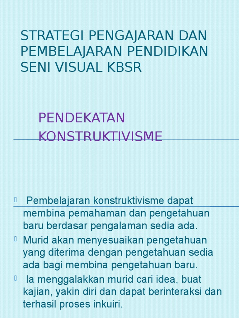 Teori Konstruktivisme PSV Sem 7 | PDF | Seni