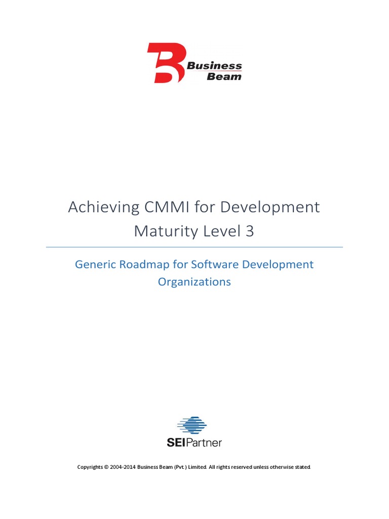 CMMI ML3 For Development - Generic Roadmap | PDF | Production And Manufacturing | Business