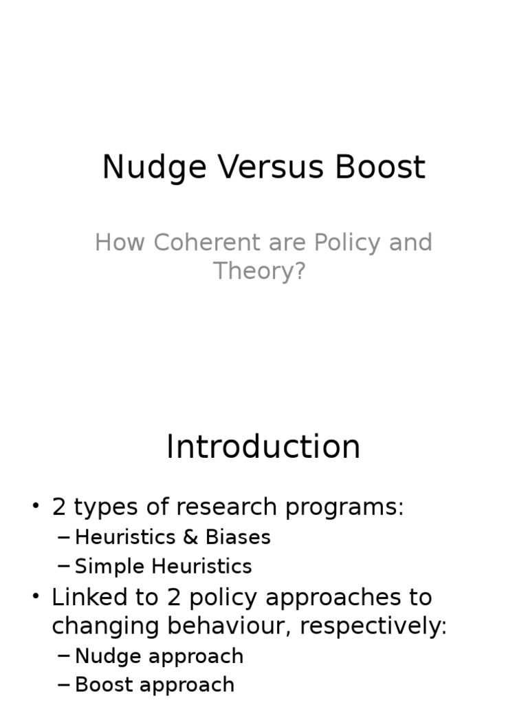 Nudge vs. Boost | PDF | Heuristic | Decision Making