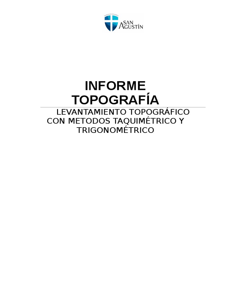 Levantamiento Taquimetrico y Trigonometrico | PDF | Topografía ...