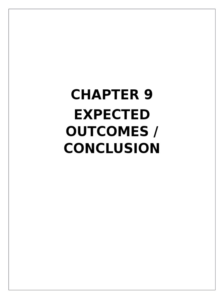 Expected Outcomes / Conclusion | PDF
