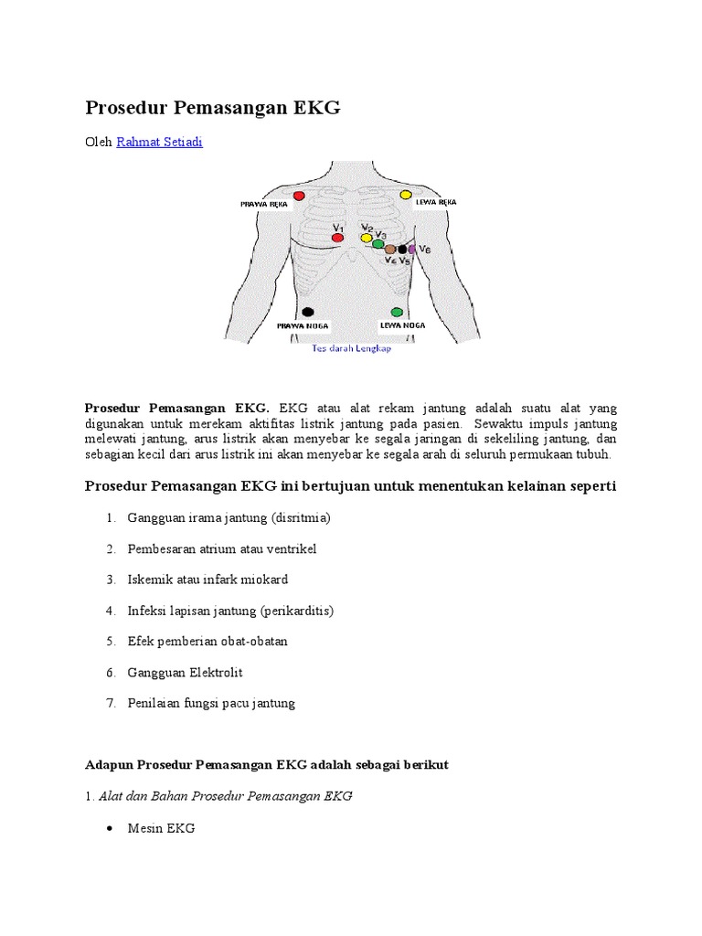 Prosedur Pemasangan EKG | PDF