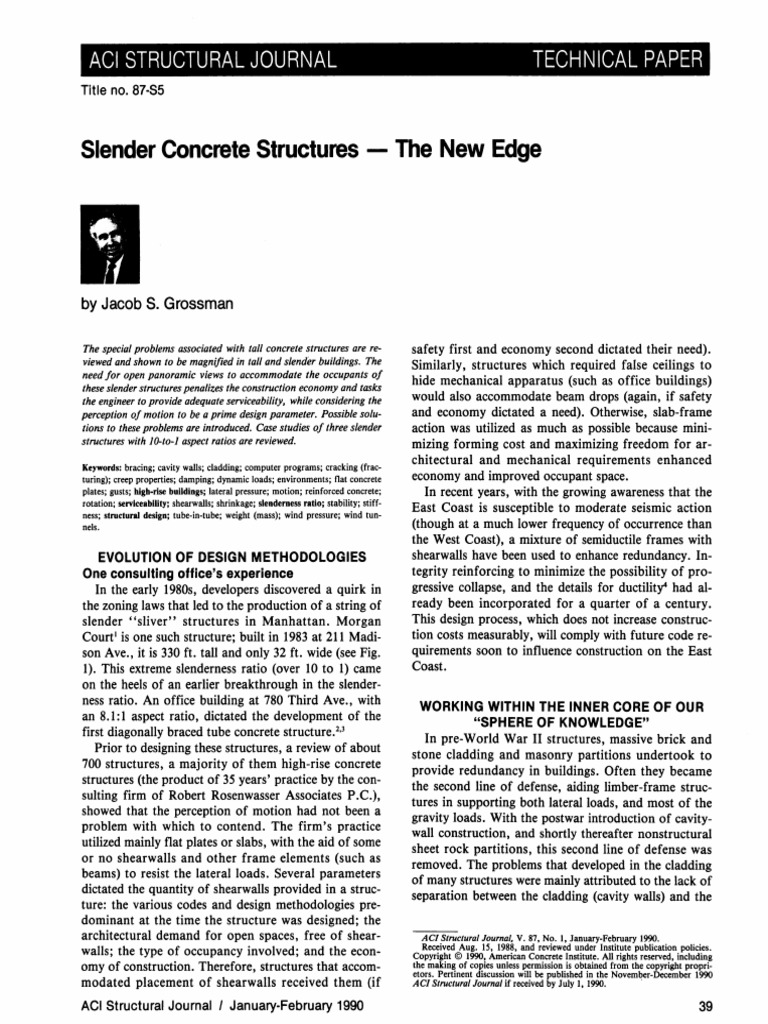 Slender Concrete Structures - The New Edge | PDF