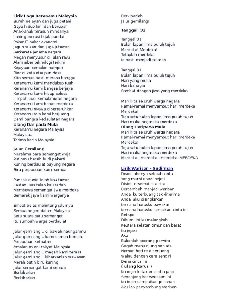 Lirik Lagu Merdeka | PDF